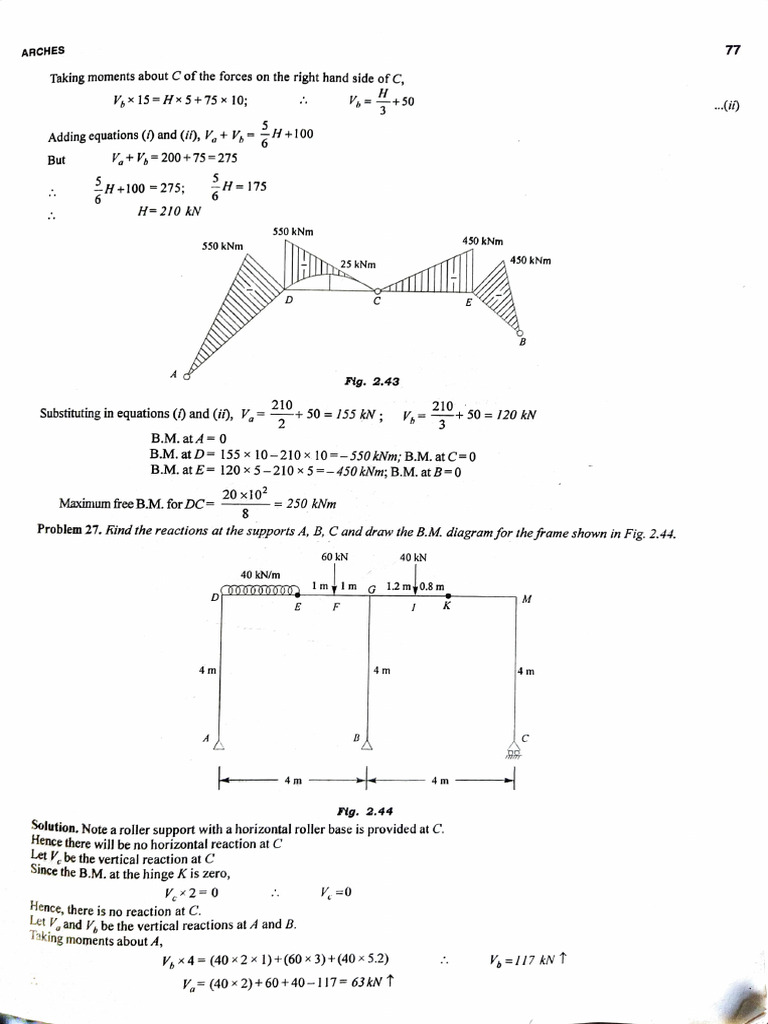 CHAPTER - 2 (ARCHES) Pages 77-101 | PDF | Bending | Beam (Structure)
