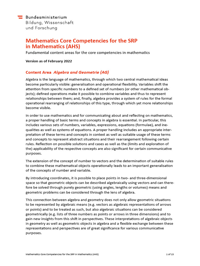 Core Math Competencies for AHS SRP | PDF | Trigonometric Functions ...