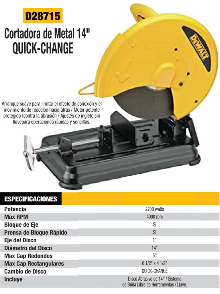 Ficha Tecnica D28715 Dewalt | PDF