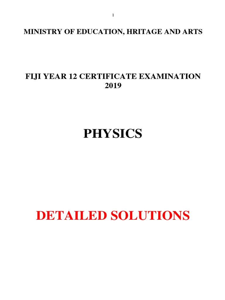 2019 FY12 CEPhysics Detailed Solutions | PDF | Gases | Force