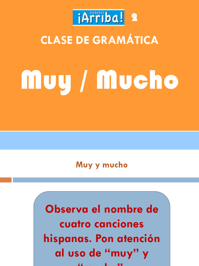 Muy y Mucho | PDF | Adverbio | Gramática