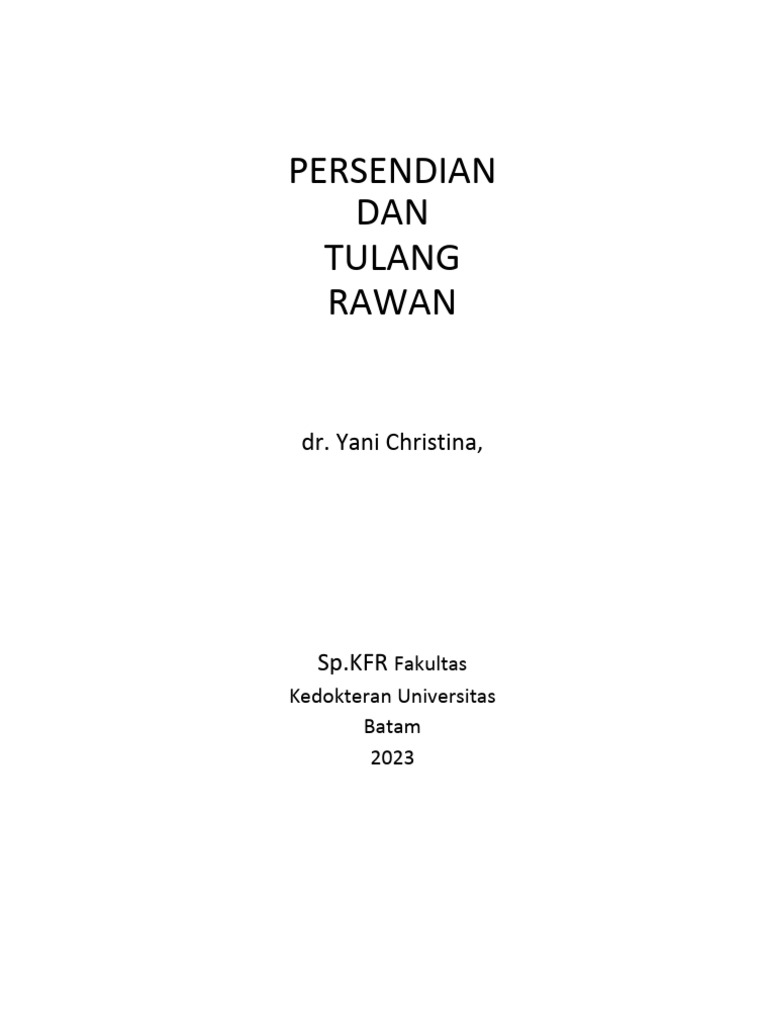 Anatomi Persendian Dan Tulang Rawan | PDF