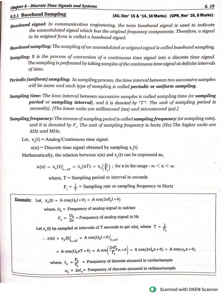 Module 6 Sampling Theorem (With Solved Examples) | PDF Module 6 Sampling Theorem (With Solved Examples) | PDF