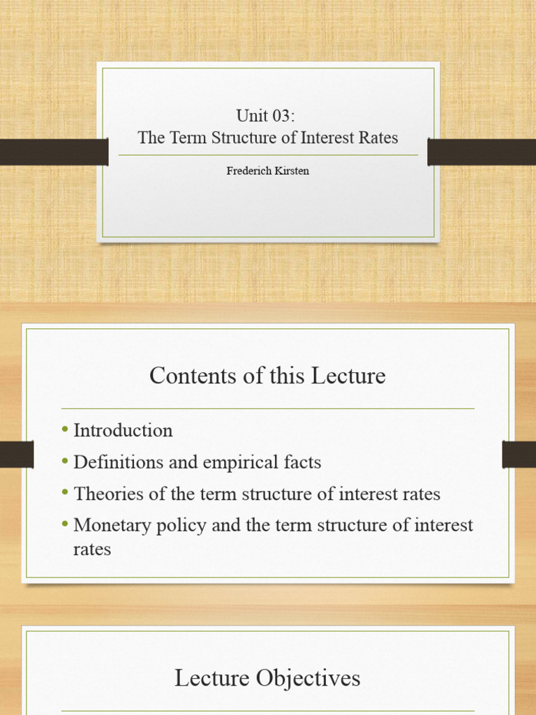 Unit 3 - Term Structure of Interest Rates Slides 2022 | PDF | Yield ...
