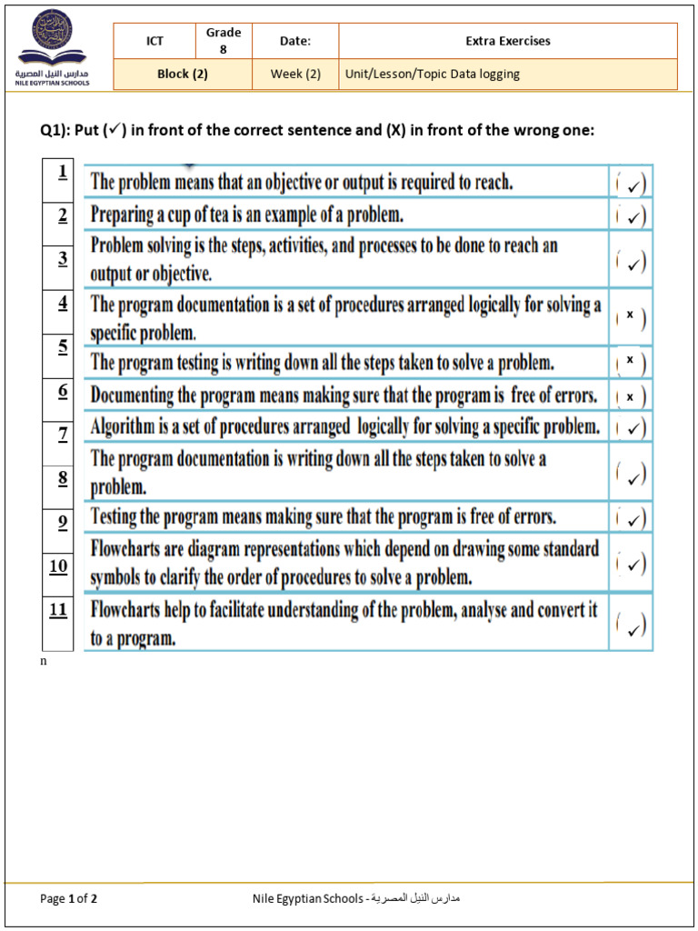 GR 8-Extra Exercises - (Answers) | PDF | Algorithms | Computer Science