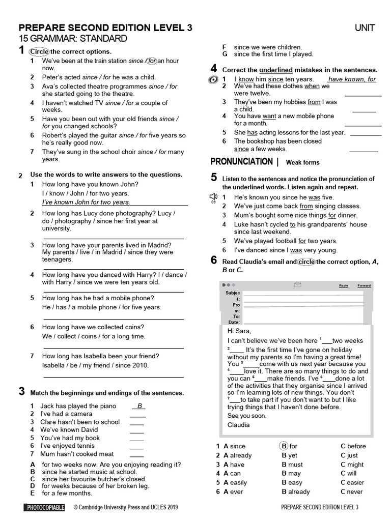 PREPARE - 3 - Grammar - Standard - Unit - 15 - No Answers | PDF ...