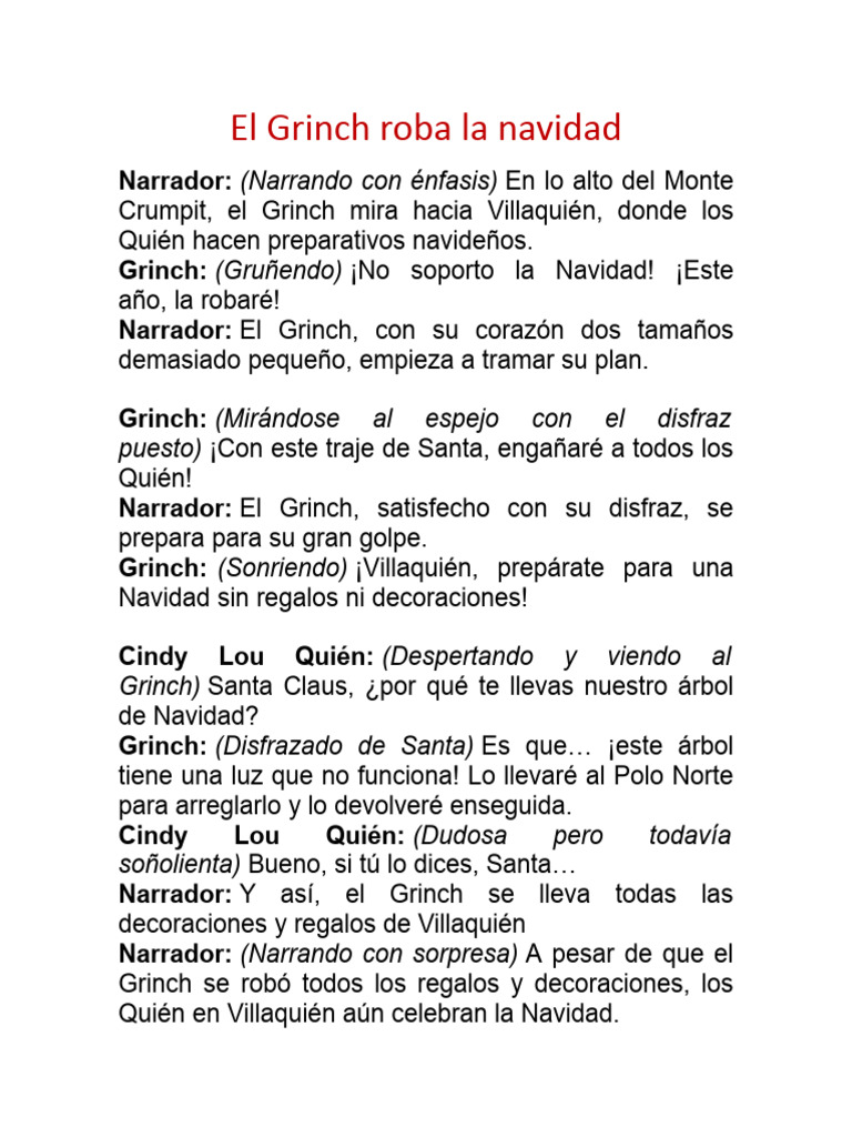 El Grinch Roba La Navidad | PDF | Navidad