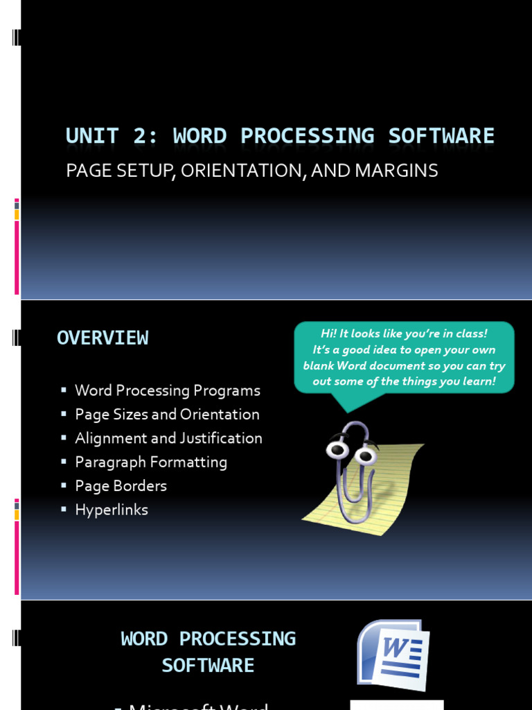 2.3 (PPT) Word Processing - Page Setup | Download Free PDF | Microsoft ...