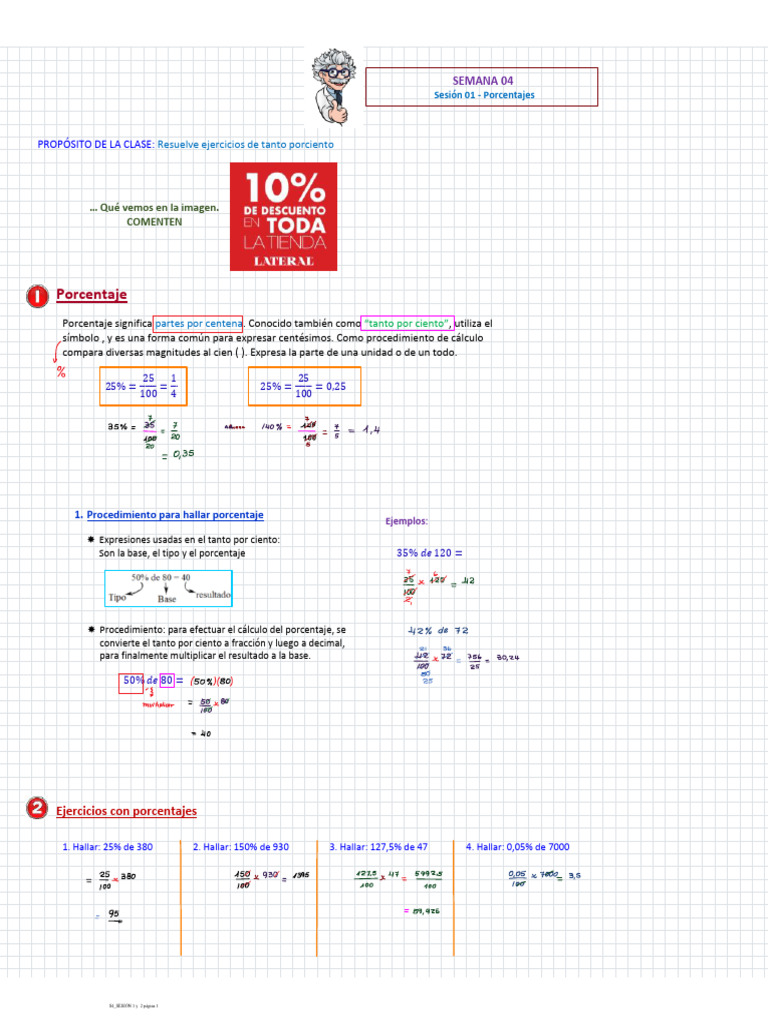 Apuntes de Matematica-Semana 04-Uc | PDF | Porcentaje | Matemáticas