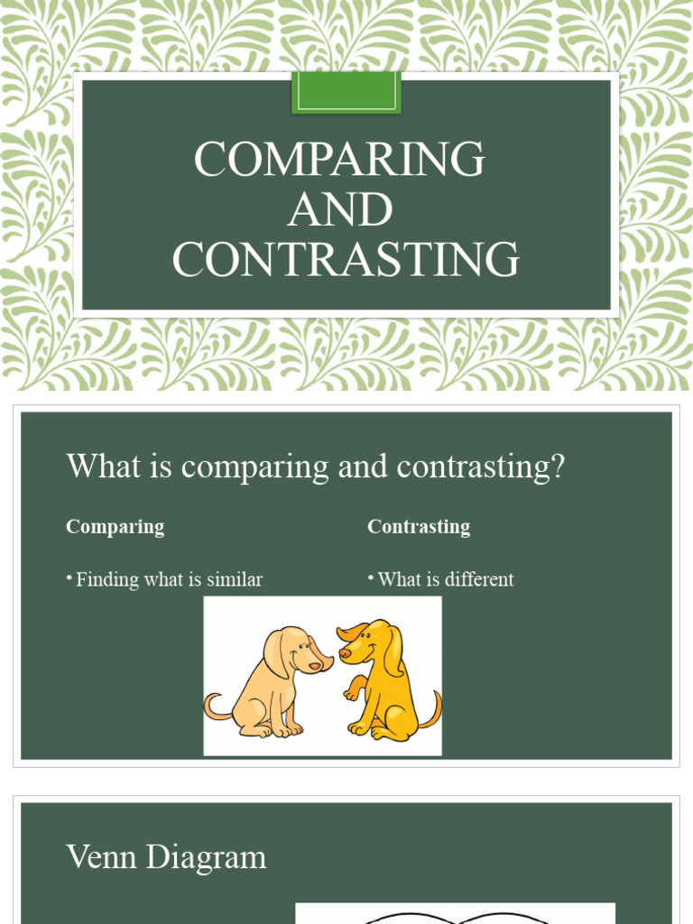 Comparing and Contrasting Lesson | PDF | Language Arts & Discipline ...