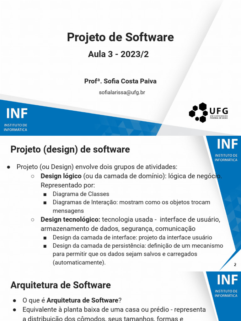 Aula3 ProjetoSw | PDF | Sistema de processamento distribuído | Modelo ...