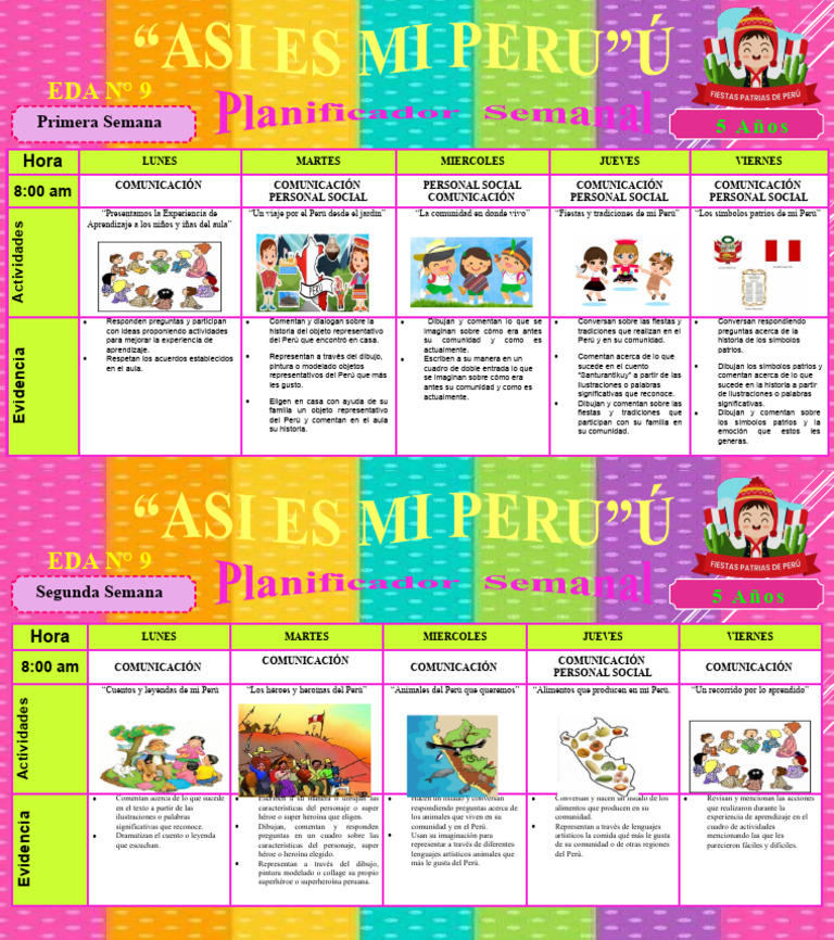 Planificador Semanal Del Nivel Inicial | PDF