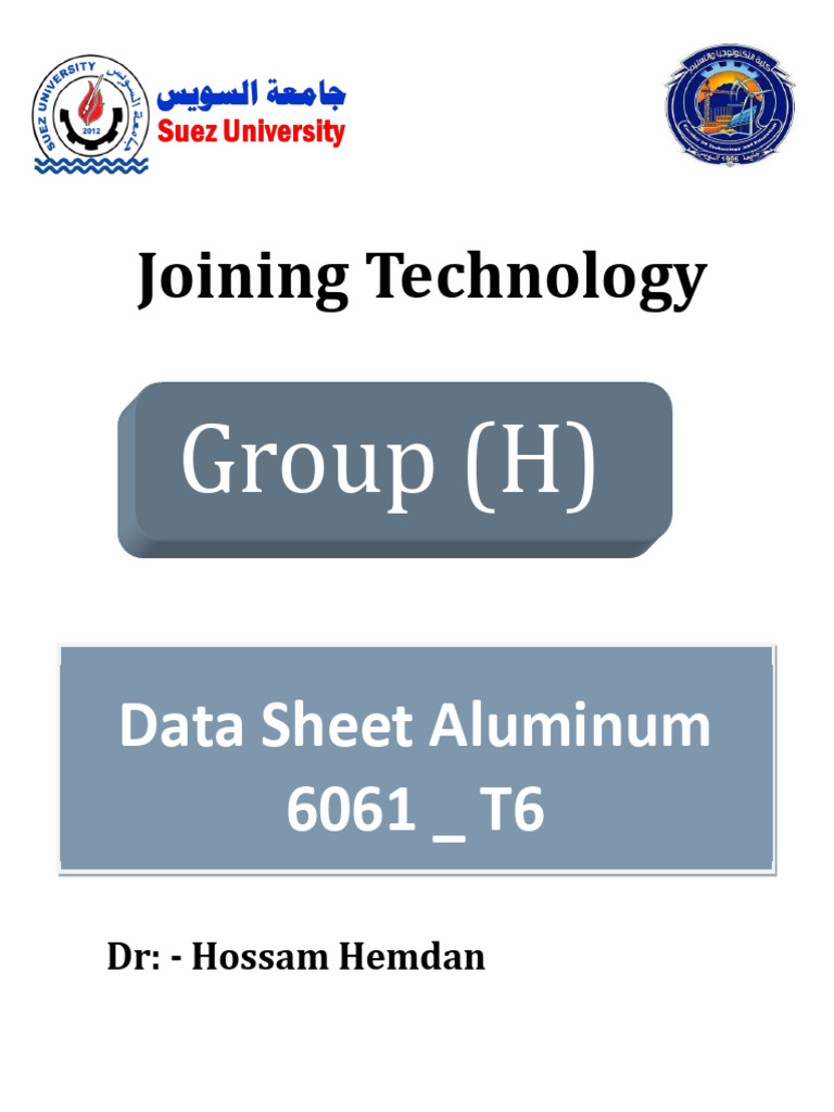 Data Sheet Aluminium 6061 t6 Group (H) | PDF | Construction | Welding