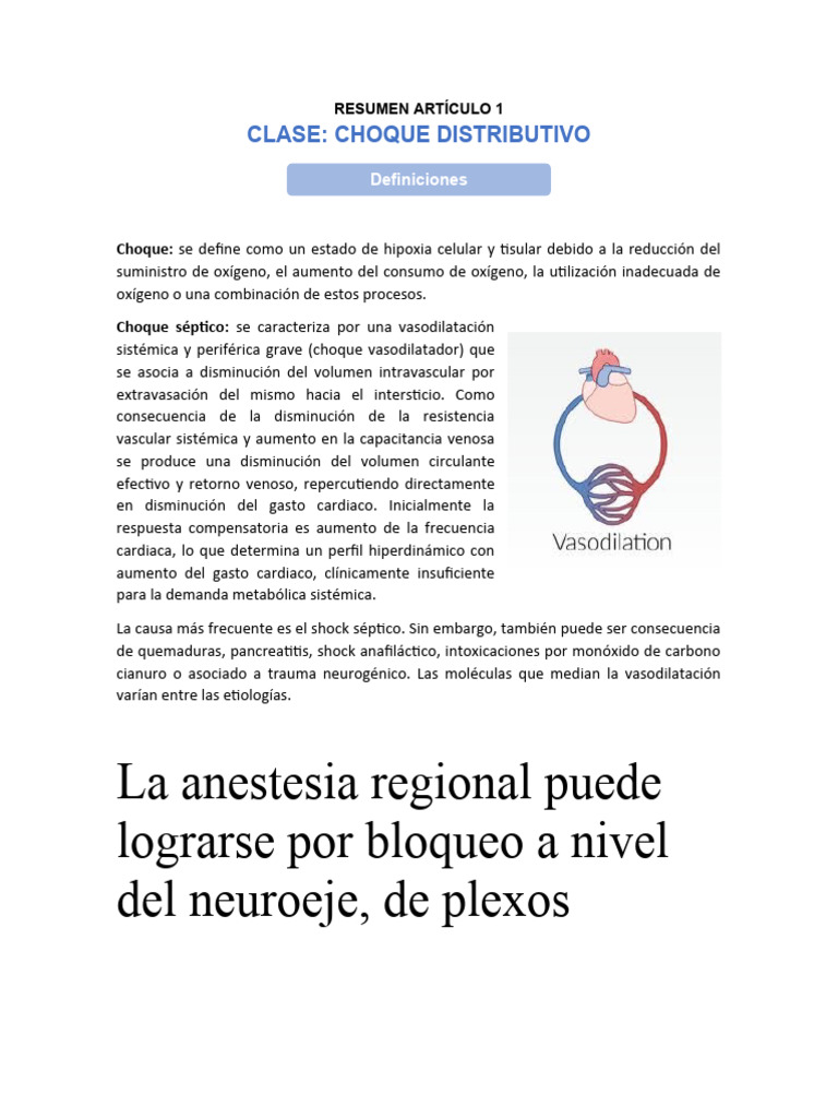 Choque Distributivo | PDF | Septicemia | Choque (circulatorio)