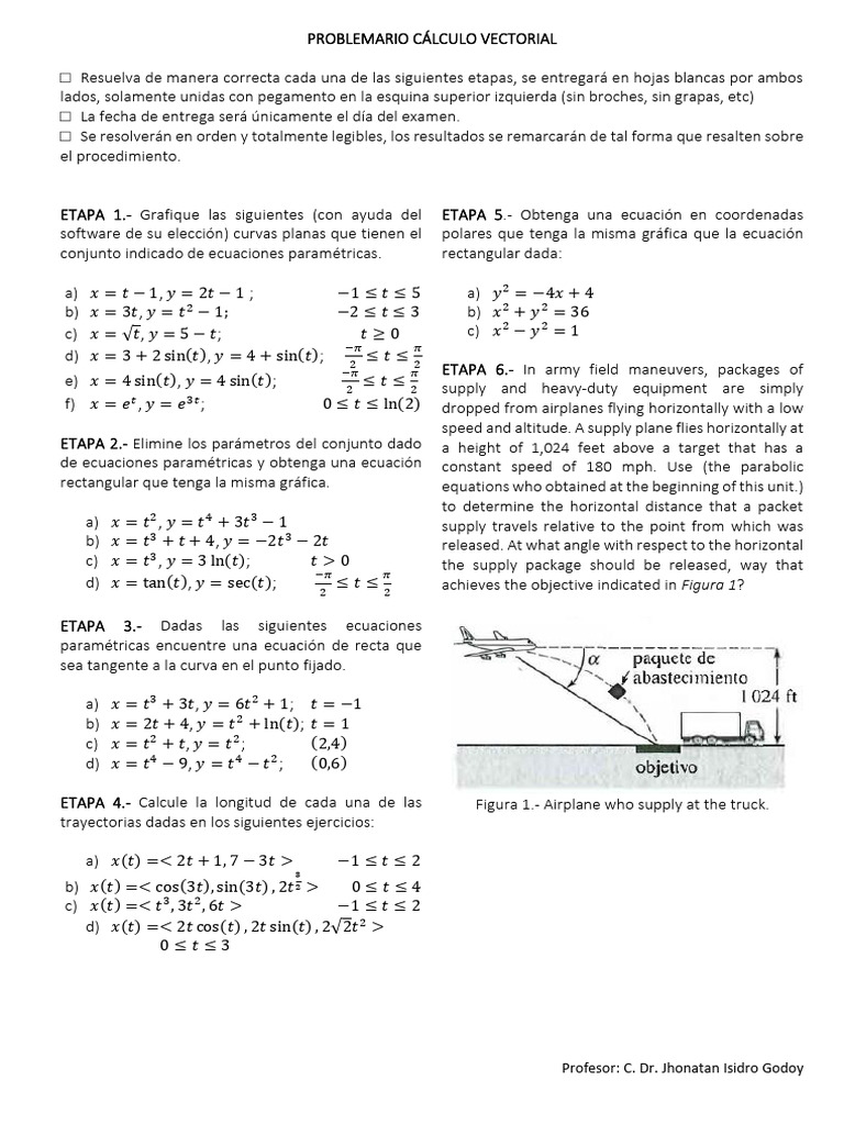 2do Problemario CÃ¡lculo Vectorial | PDF | Geometría analítica | Matemáticas Aplicadas
