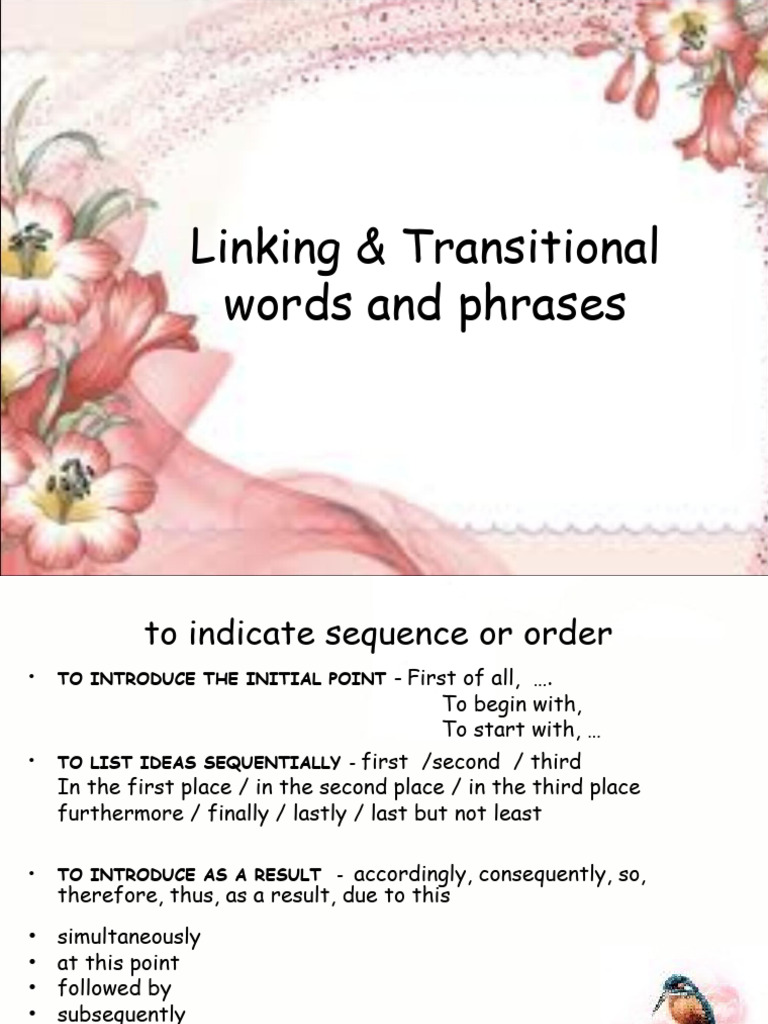 Linking Transitional Words and Phrases - 57195 | PDF