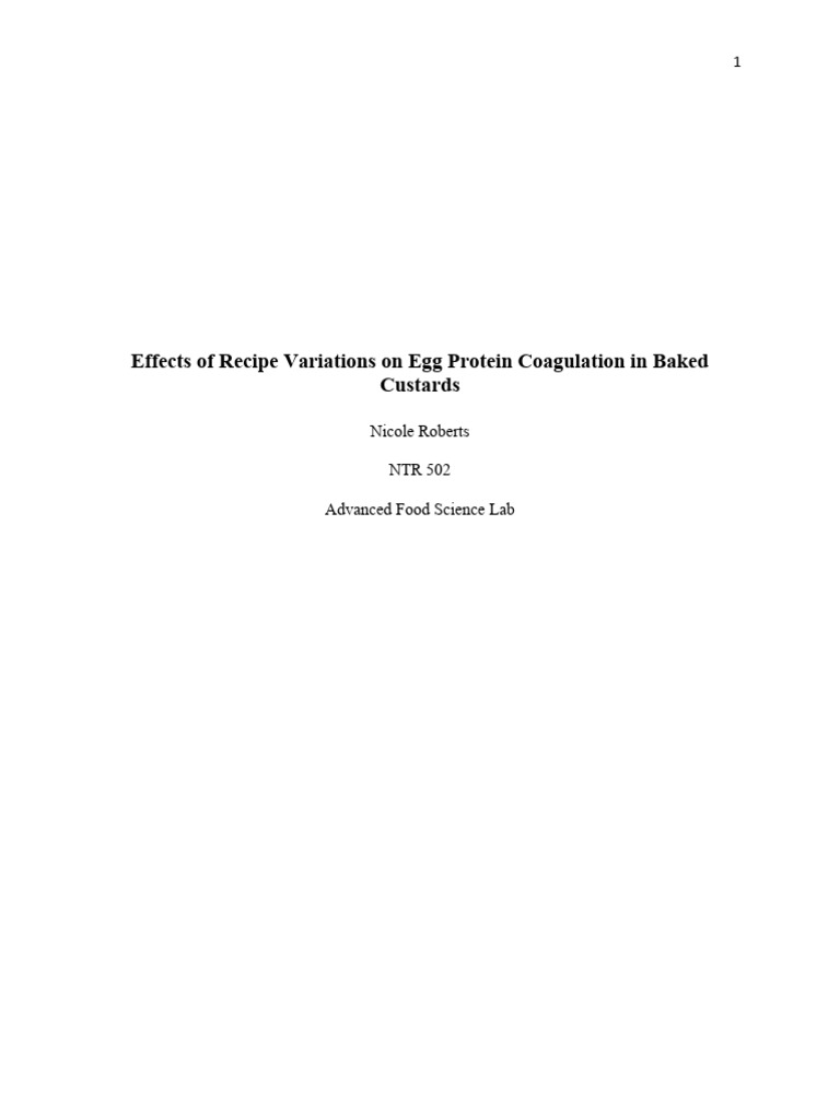 Egg Proteins Lab Report | PDF | Custard | Egg As Food