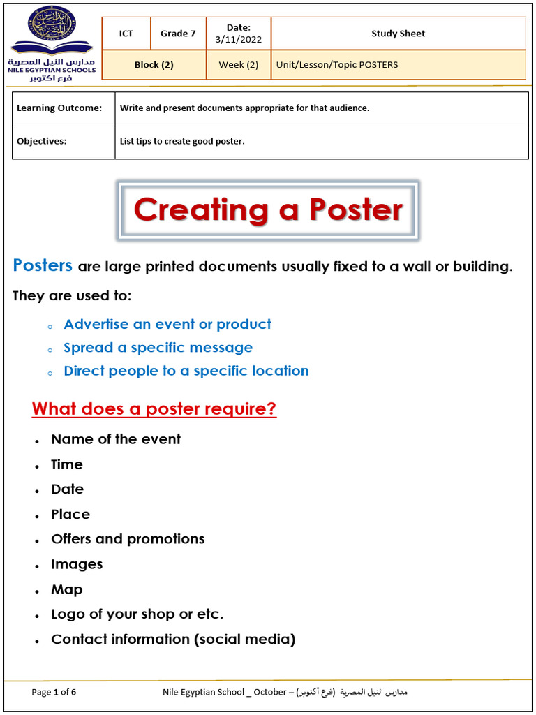 G7 U2 L3 ss++POSTERS | PDF | Poster | Educational Technology