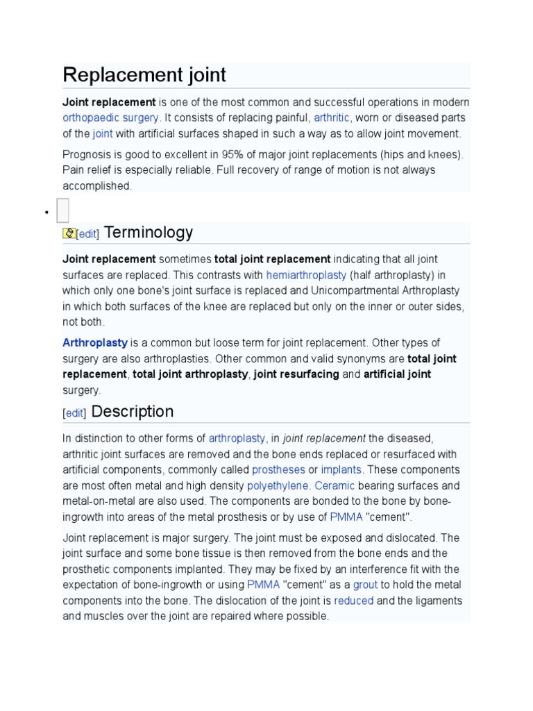Replacement Joint | PDF | Medical Specialties | Clinical Medicine