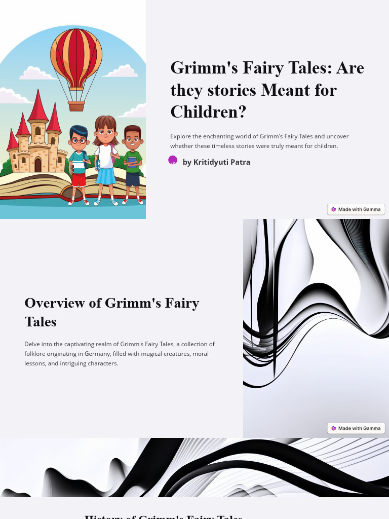 Grimms Fairy Tales Are They Stories Meant For Children | PDF | Brothers ...