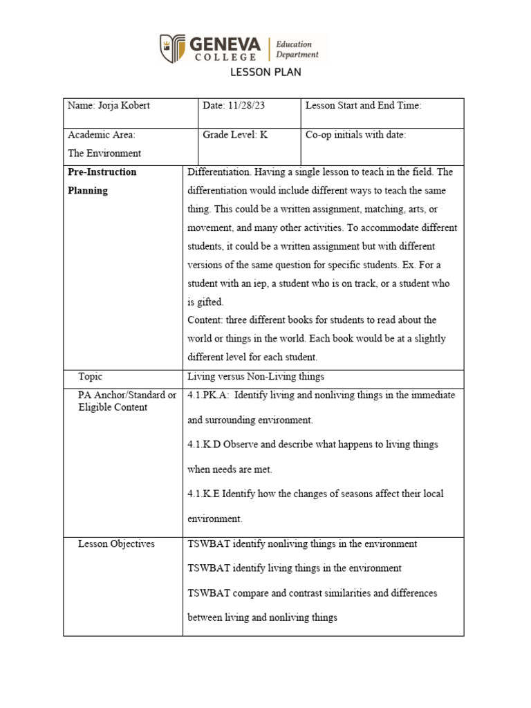 Edu 251 Final Lesson Plan | PDF | Learning | Human Communication
