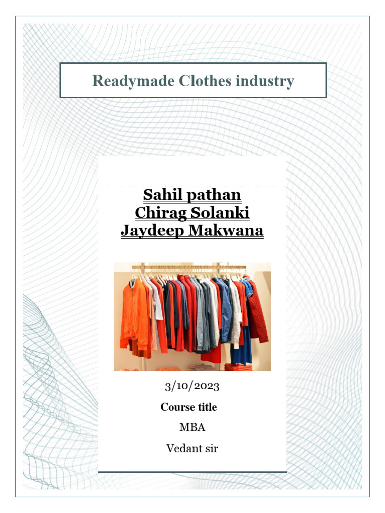Readymade Clothes Industry | PDF | Fashion | Clothing