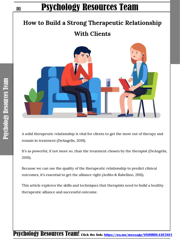 How To Build A Strong Therapeutic Relationship With Clients - Docm ...