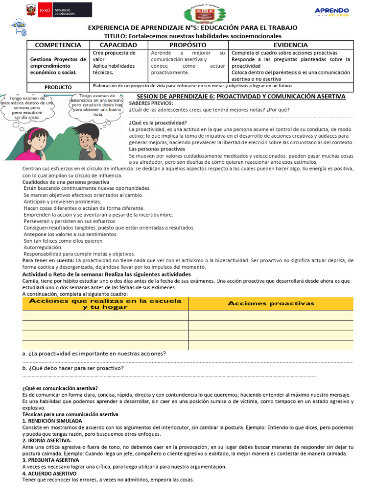 3°G SEM EPT EXP 5 Act 6 | PDF