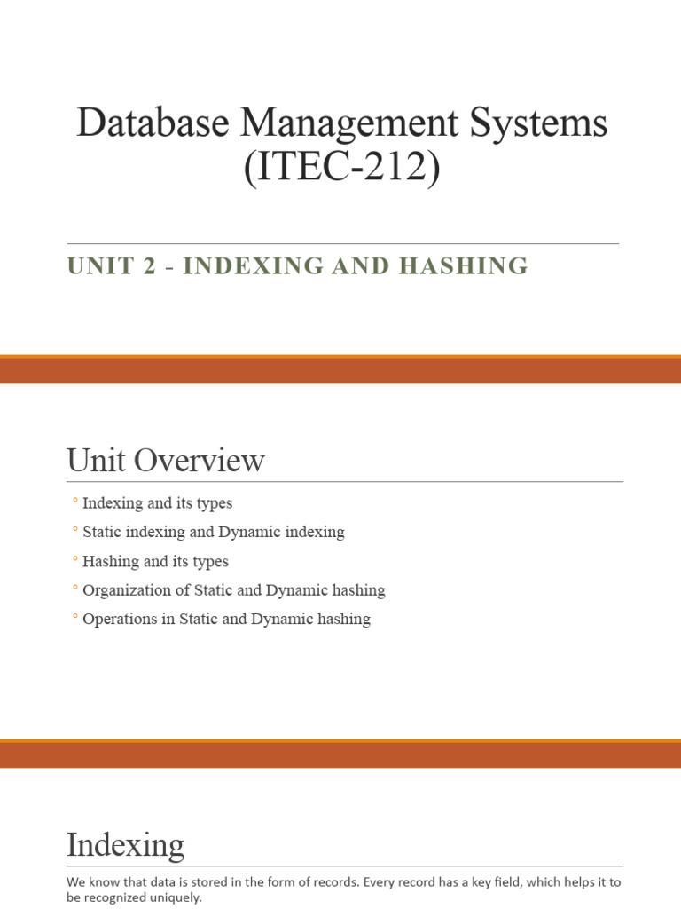 Dmbs New Slides Unit 2 | PDF | Database Index | Databases