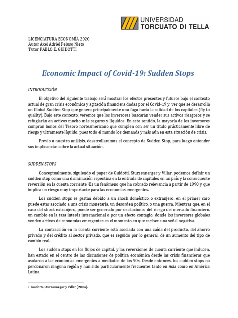 Economic Impact of Covid-19: Sudden Stops | PDF