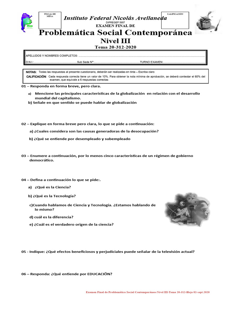 Prueba de Probl - Social Contemp. | PDF