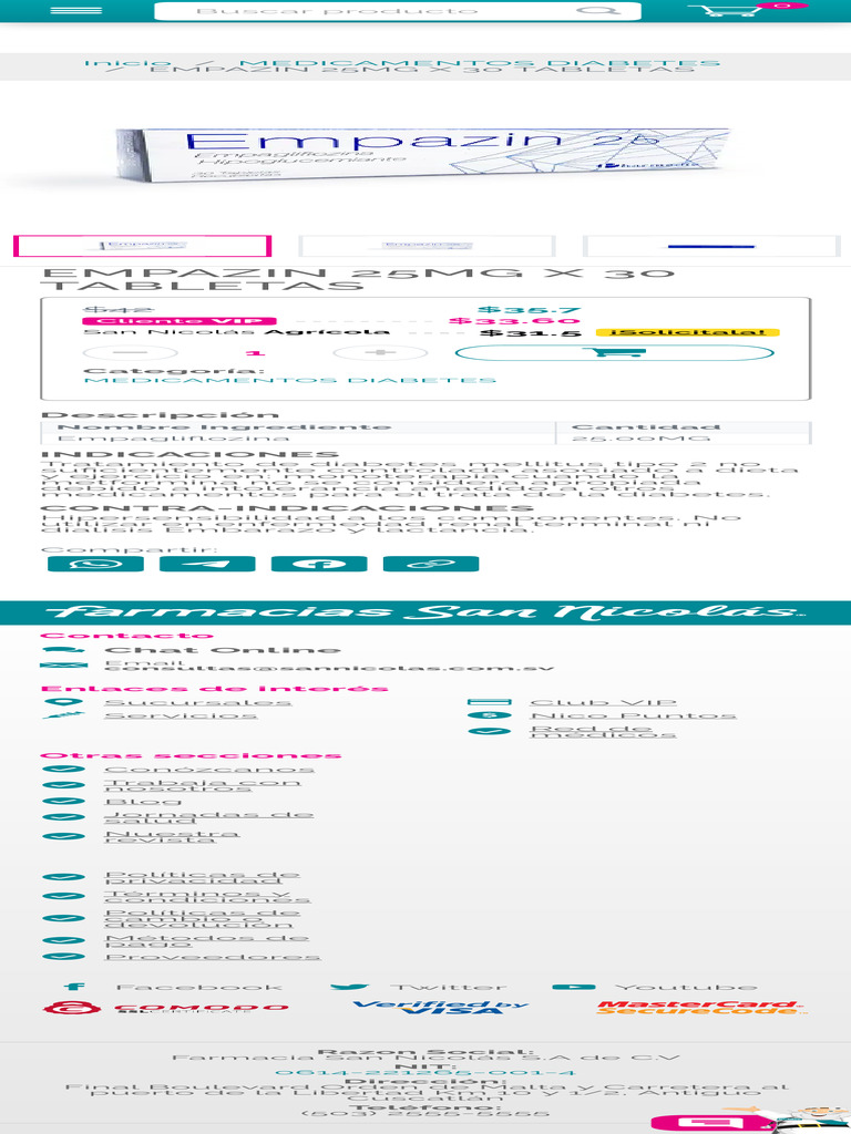 Empazin 25mg: Tratamiento Diabetes Tipo 2 | PDF