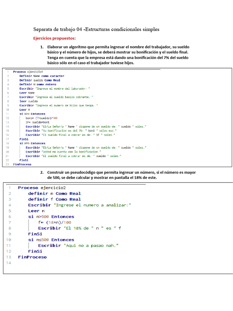 Separata de Trabajo 04 | PDF