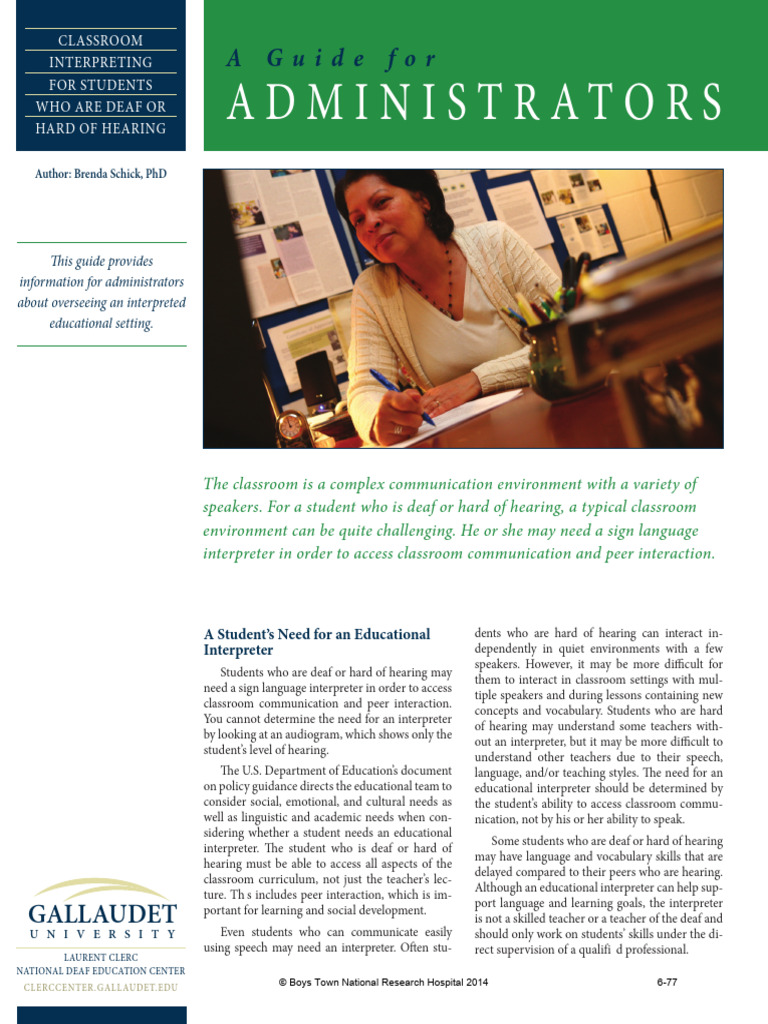 Ed. Interpreter Guide Sheets - Administrators-Galludet | PDF | Language ...