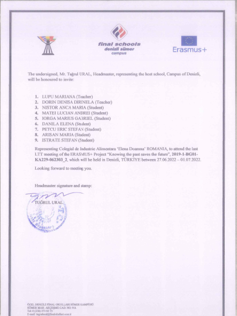 Invitation Letter Romania | PDF