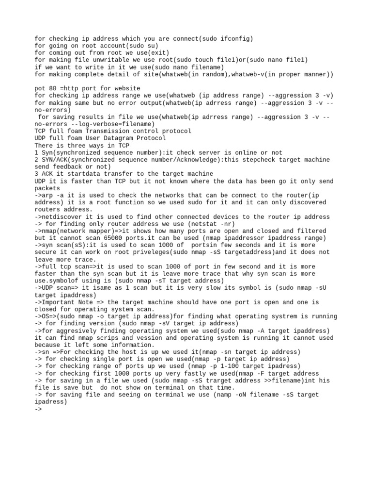 Notes of Hacking | PDF | Transmission Control Protocol | Internet Protocols