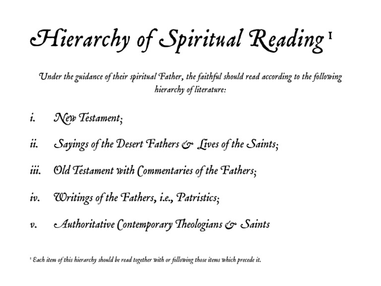 Hierarchy of Spiritual Reading | PDF