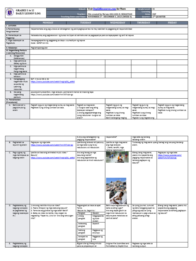 DLL - Esp 6 - Q2 - W4 | PDF