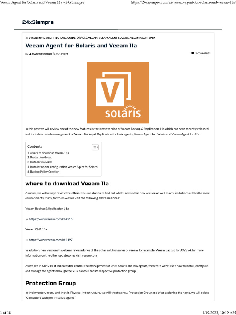 Veeam Agent For Solaris and Veeam 11a - 24xsiempre | PDF | Backup ... Veeam Agent For Solaris and Veeam 11a - 24xsiempre | PDF | Backup ...