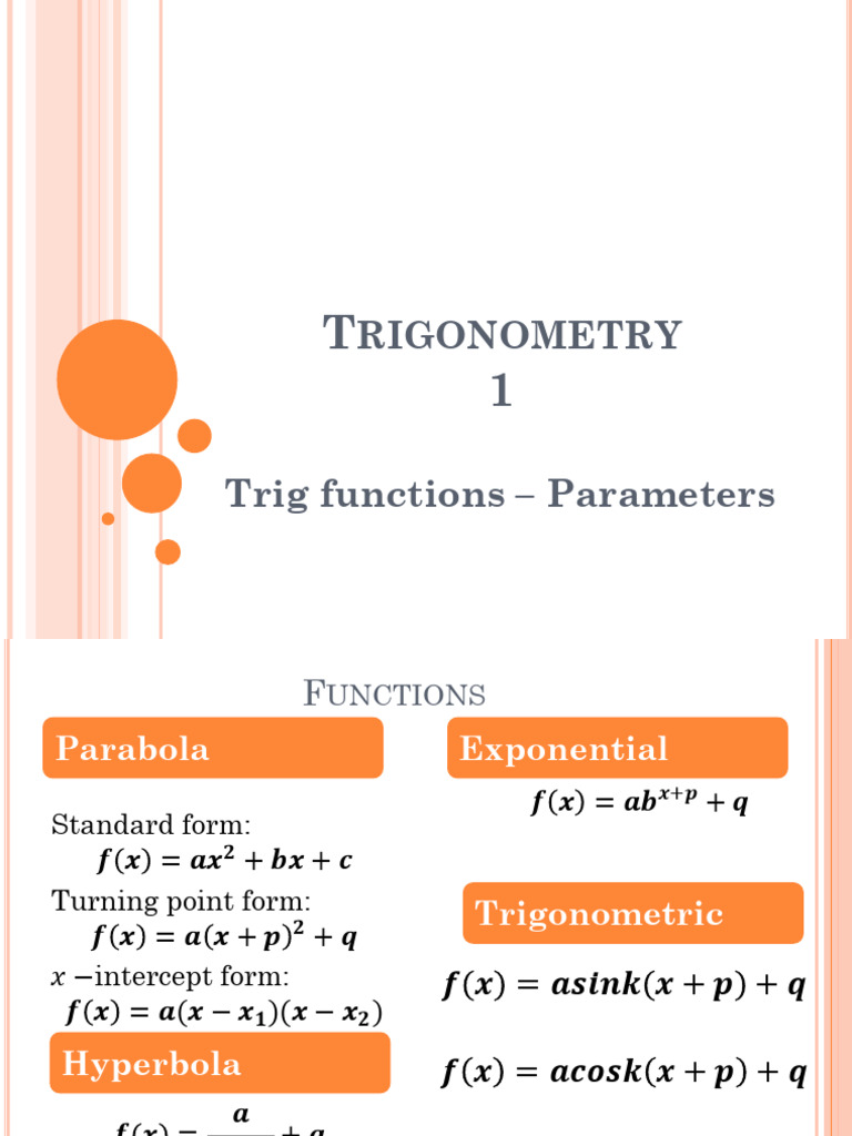 8 Trig Graphs - Parameters | PDF | Trigonometry | Trigonometric Functions