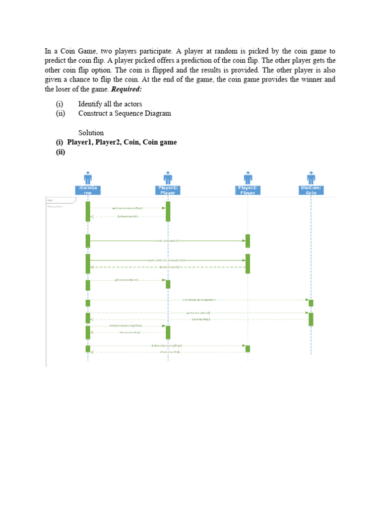 Coin Game Sequence Diagram | PDF
