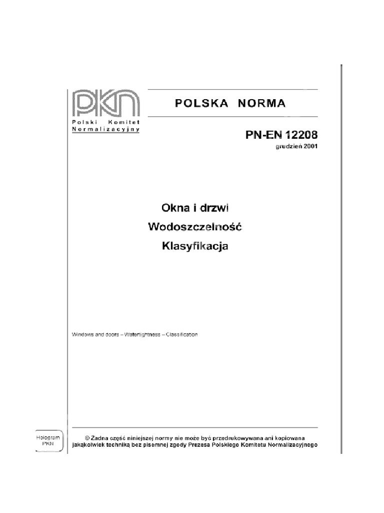Pn-En 12208 | PDF