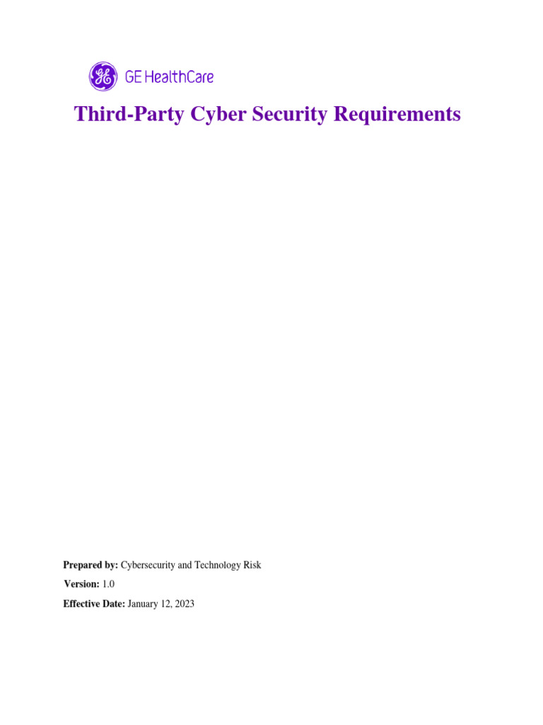 Third Party Security Requirements In 2023 Pdf Information Security Security