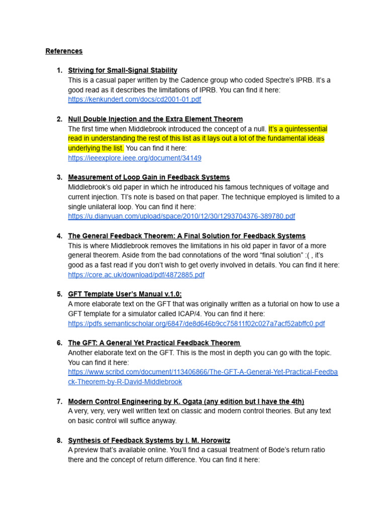 References For FB Stability Loop Measurement Presentation | PDF | Systems Theory | Applied ...