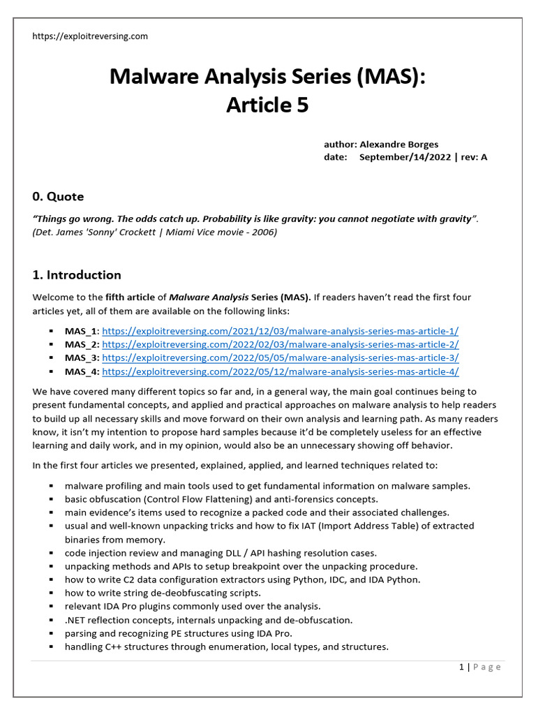 Threathunting Malware Analysis Series A5 | PDF | Pointer (Computer Programming) | System Software