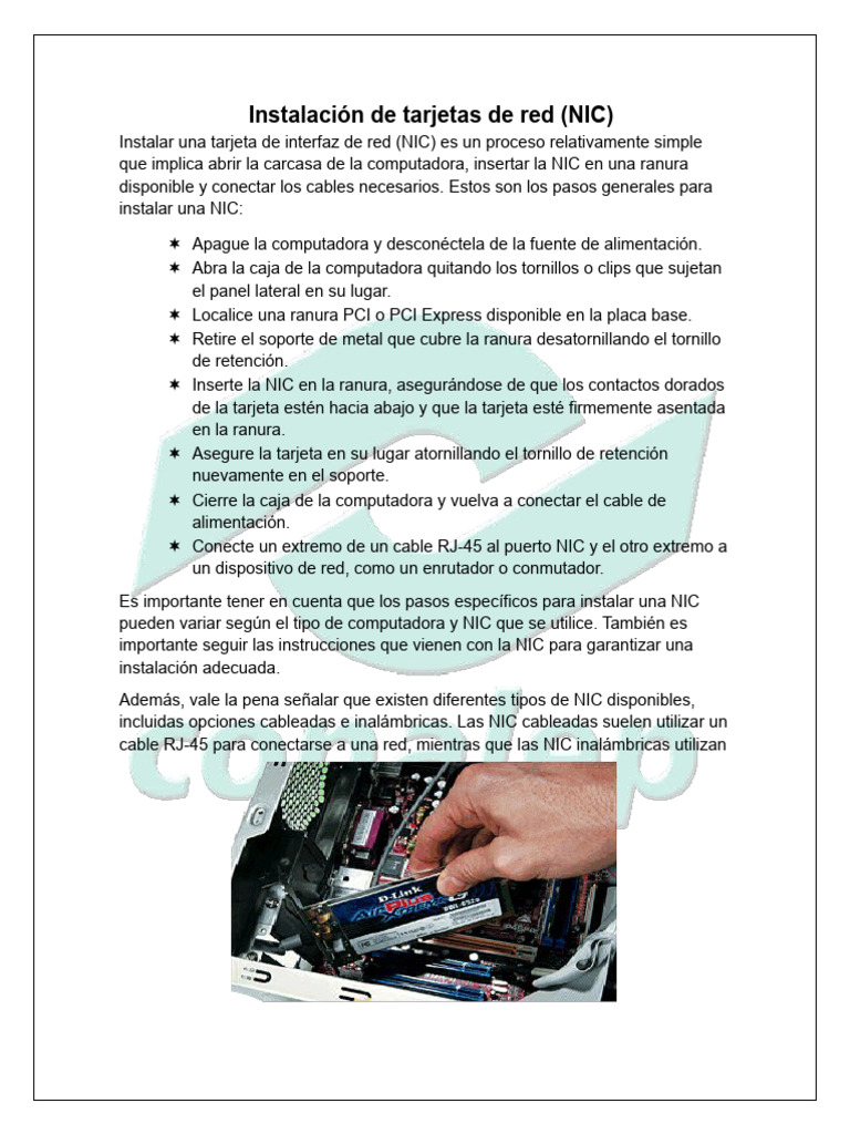 Guía para instalar una tarjeta NIC | PDF | Microsoft Windows | Windows 10