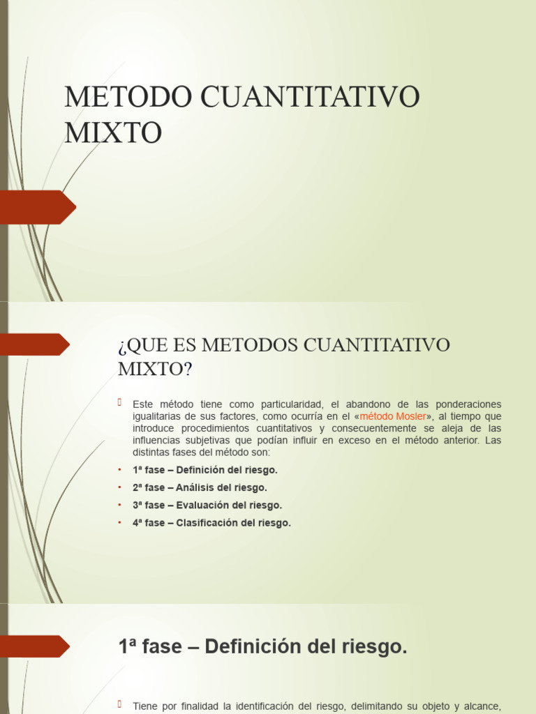 Metodo Cuantitativo Mixto | PDF | Riesgo
