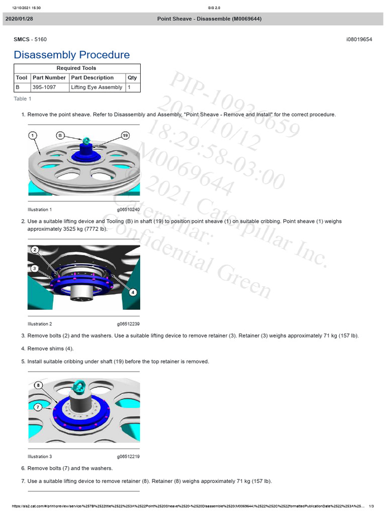 Point Sheave Disassembly Guide | PDF | Manufactured Goods | Equipment