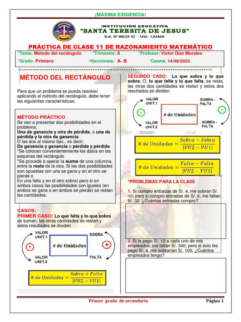 12. MÉTODO DEL RECTÁNGULO 1° A-B | PDF