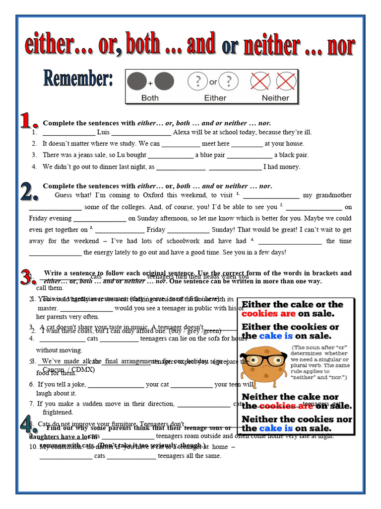 Both Either Neither Grammar | PDF